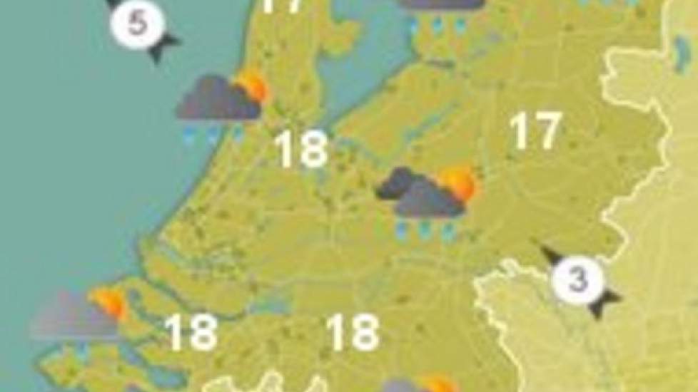 Komende dagen blijft het regenen | Akkerwijzer.nl - Nieuws en kennis voor de akkerbouwers